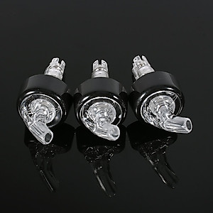 Measure Liquor Pourer, 1 OZ Plastic Measured Liquor Pourer Auto Measuring Shot Chamber Pourer Pour Spout Stopper for Liquor Wine (Transparent, pack of 12)