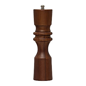 Bloomingville Acacia Wood and Stainless Steel, Stained Finish Pepper Mill, 2"L x 2"W x 8"H, Natural