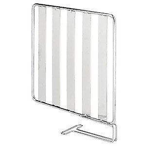 mDesign Versatile Metal Wire Closet Shelf Divider and Separator for Storage and Organization in Bedroom, Bathroom, Kitchen and Office Shelves - Easy Install - 4 Pack - Chrome