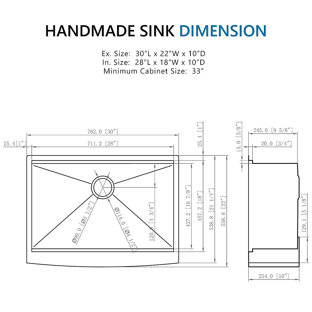 30 Inch Black Undermount Farmhouse Kitchen Sink, 30 x 22 x 10 Inch Farm Workstation Kitchen Sink 16 Gauge Stainless Steel Apron Front Black Kitchen Sink with Accessories