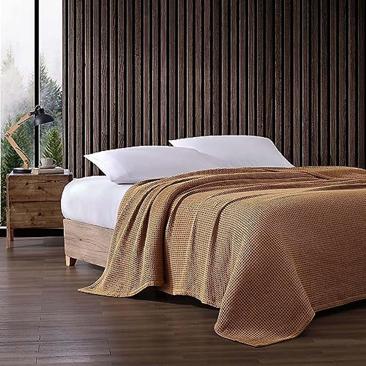Eddie Bauer Blanket Soft Waffle Weave Bedding, Medium Weight Bedroom Decor, Softens Every Wash, King, Brown