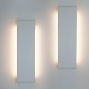 KICAAO 15.7in White Modern Wall Sconce 2-Pack,20W Indoor Vanity Light Up and Down LED Vanity Light for Bathroom Wall Lighting Fixtures Not Dimmable Not Plug (Warm Light 3000K)