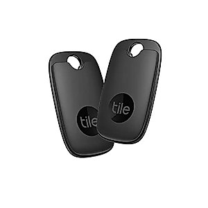 Tile Pro (2020) 2 - Pack - High Performance Bluetooth Tracker, Keys Finder and Item Locator for Keys, Bags, and More; 400 ft Range, Water Resistance and 1 Year Replaceable Battery