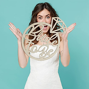 Large Bride To Be Diamond Wooden Sign 15.74'' x 12.99'' Wedding Party Photo Booth Props Bride To Be Sign for Bridal Shower Decorations Front Door Hanger Decor for Bachelorette Wedding Party Supplies
