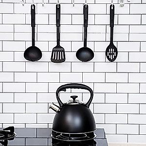 ARC, 346, 3.2 Quart / 3L Tea Kettle Food Grade with Heat Resistance Handle, Stainless Steel Teapot for Stovetop, Anti-Rust and Loud Whistling (3L - Black durable color 3)