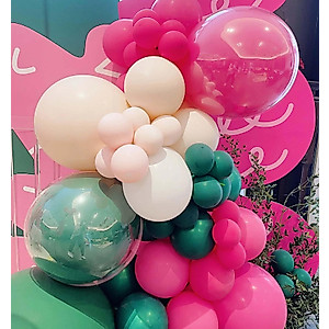 KALOR 18 Inch Hot Pink Balloons, 10 Pcs Hot Pink Matte Latex Balloons Big Round Balloons for Wedding, Baby Shower, Birthday Party and Event Decoration