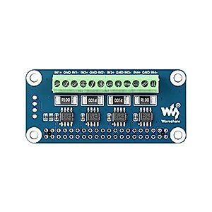waveshare 4-ch Current/Voltage/Power Monitor HAT for Raspberry Pi with I2C/SMBus Interface
