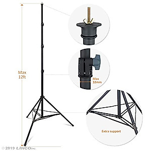 LINCO Lincostore 12x20 feet Heavy Duty Photography Backdrop Stand Background Support System Kit 4169H