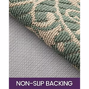 DEXI Front Door Mat Entryway, Inside Entrance Doormat, Non Slip Washable Entry Mats, 23.5x35.5,Dark Sea Green