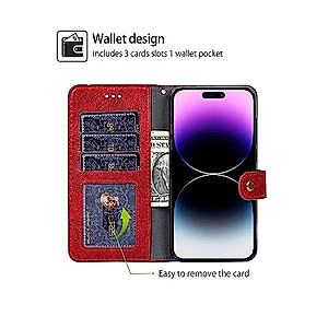 Arseaiy Case for VIVO V20 Flip Phone Case PU Leather Zipper Pocket Wallet Case Cover with Card Holder Kickstand Shell Red