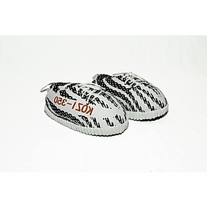 KZK KrazeKickz Sneaker Slippers for Adults - Fluffy Slides for Women & Men - Unisex (Zebra)