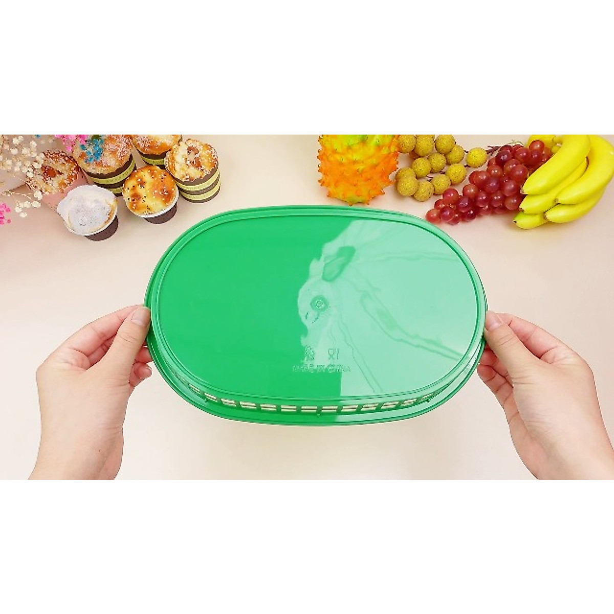 48 Pcs Fast Food Baskets for Serving Deli Basket Plastic 10.5x7x1.2 Inch Large Oval Chips Basket Reusable Halloween Mexico Fiesta Basket for Restaurant Picnic Party (Rose Red, Blue, Green, Rose Pink)