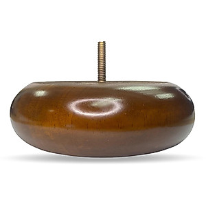 2" Dark Walnut Sofa Buns Furniture Round Wood Legs 6" Diameter - Set of 4