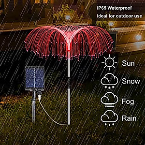 Forliver Outdoor Solar Garden Lawn Lights, Solar Jellyfish Light, Waterproof Decorative Beautiful Flower Lights Landscape Pathway Patio Yard Walkway Holiday Christmas Decoration 5 Pcs