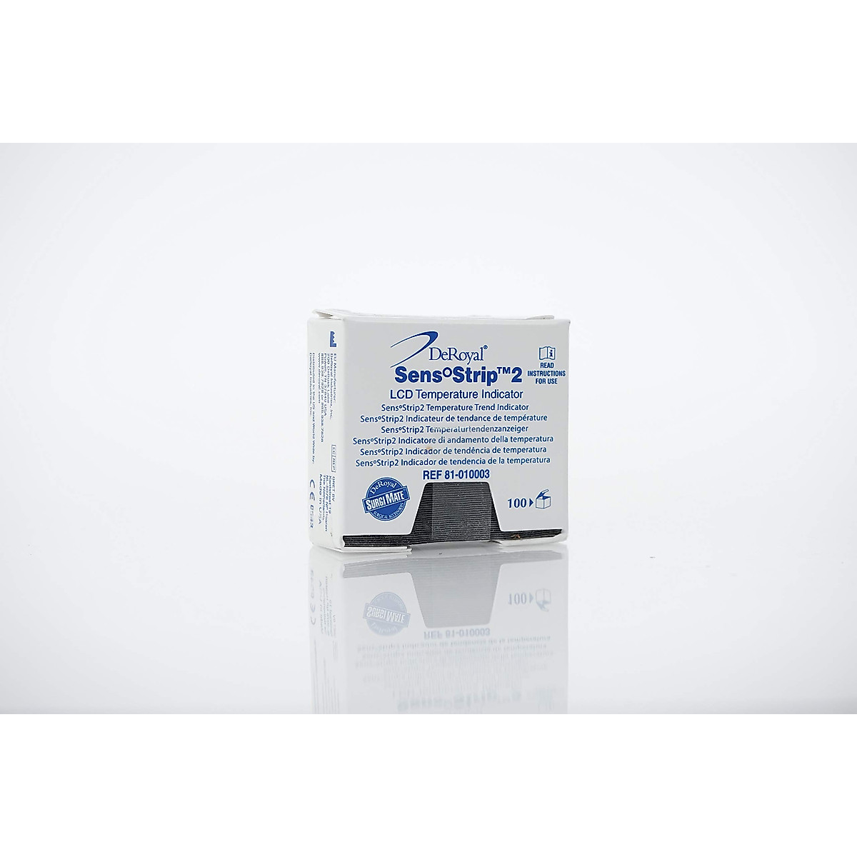 DeRoyal Sensostrip Temperature Indicator, 6 Bars, 1 Degree Celsius Increments, 81-010003 (Case of 100)