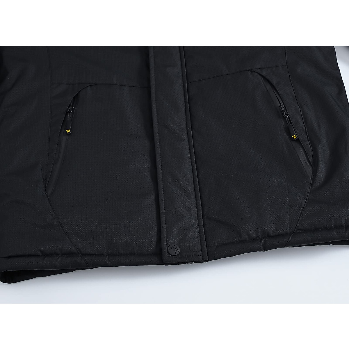 BASUDAM Men's Winter Coat Fleece Lined Waterproof Parka Shell Insulated Snow Ski Jacket Black XL