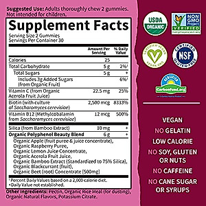 Garden of Life Organic Beet Root Gummies Made of Pectin with Antioxidants, Vitamin C, Biotin & B12 for Hair, Skin & Nails – Beets Beauty Gummies – Vegan, Gluten Free, Non GMO, Raspberry, 30 Servings