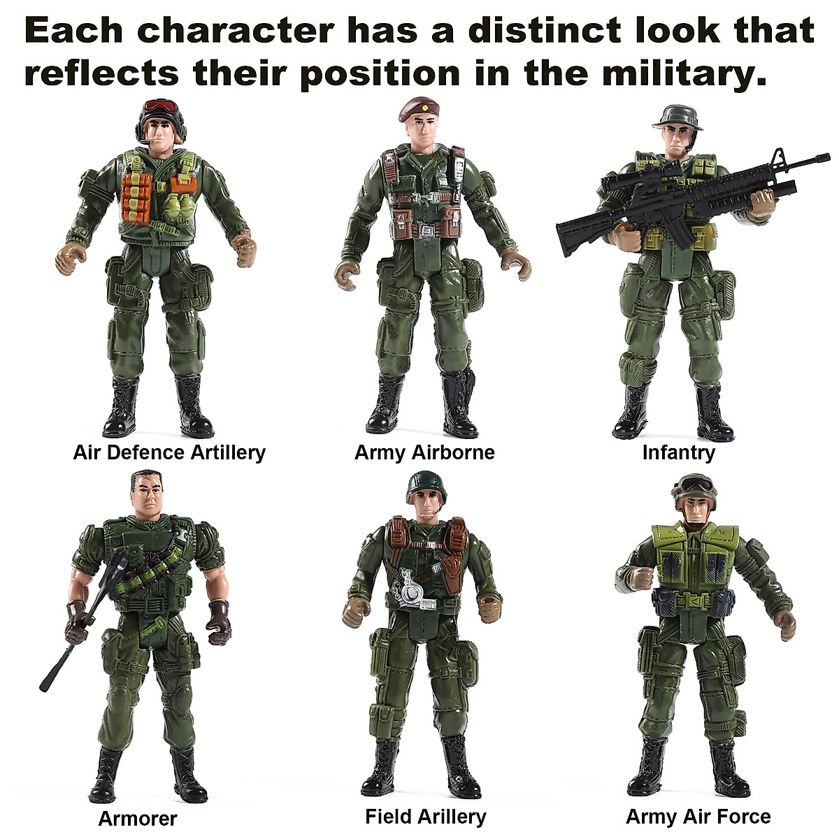US Army Men and SWAT Team Toy Soldiers Action Figures with Military Weapons Accessories for Kids Boys Girls,12Pcs