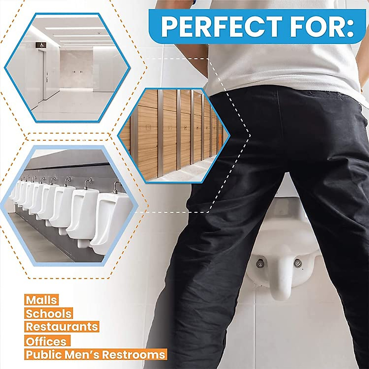 Tigerboss Urinal Screen Deodorizer (30 Pack) - Scent Lasts for Up to 30 Days – Anti-Splash &Ideal for Any Public Business Facilities Bathrooms Blue