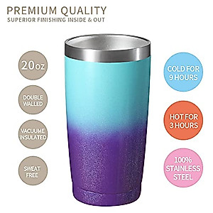 MUCHENGHY 20oz Stainless Steel Tumbler with Lid and Straw, Double Wall Vacuum Insulated Travel Coffee Mug, Paint Spraying Coated Metal Tumblers for Cold & Hot Drinks(Rainbow Polar Light, 1 Pack)