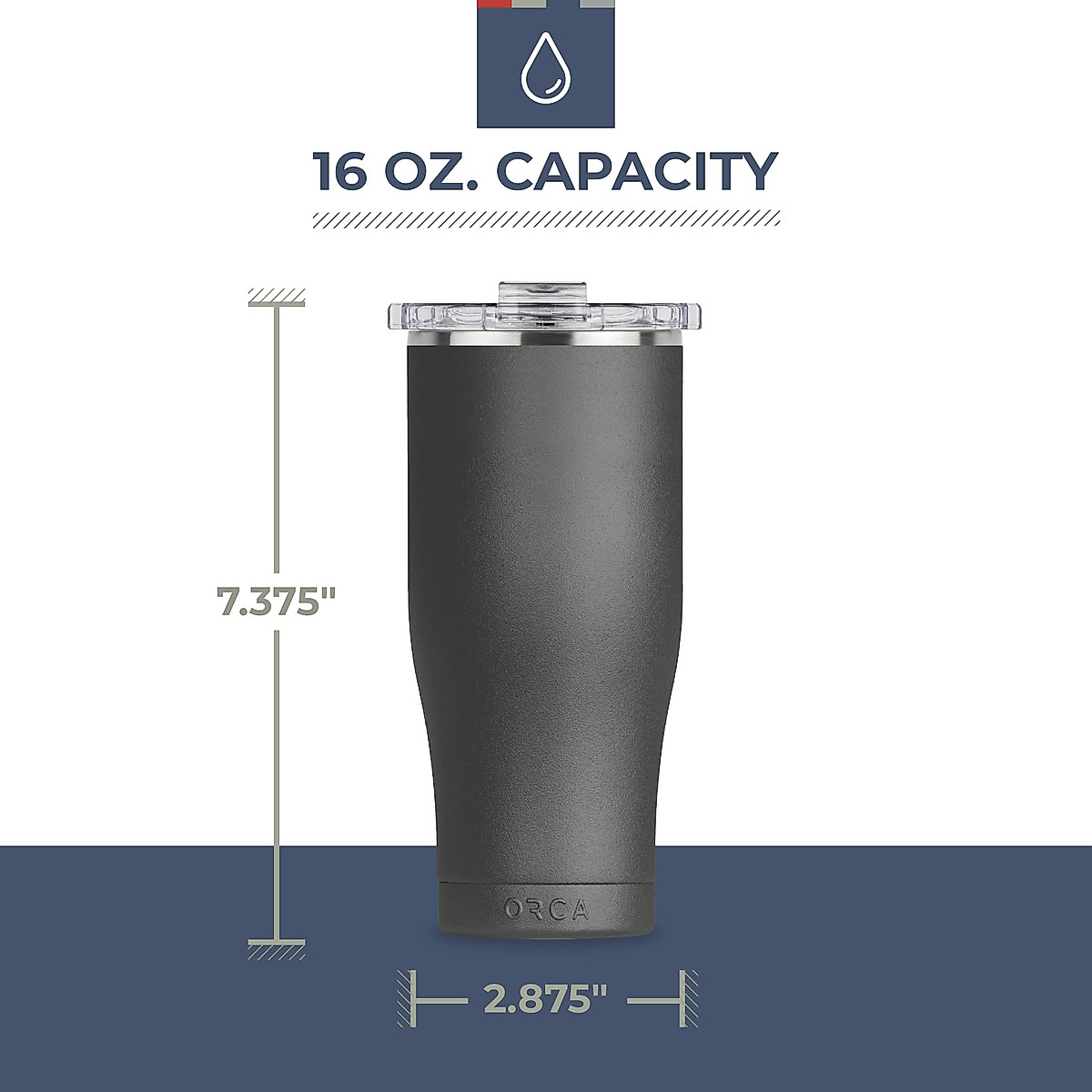 ORCA Chaser 16oz | Insulated, Stainless Steel Cup with a Spill Proof Whale Tale Lid, Dishwasher Safe Tumbler for Hot & Cold Drinks — Pearl