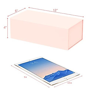 MONDEPAC Gift Box with Magnetic Closure Lid 12" X 6" X 4" for Presents,Luxury for Gift Packaging, Bridesmaid Gifts Box, Magnetic Gift Box for Gifts,Birthday Gift Box,Christmas Gift Box (Pink)