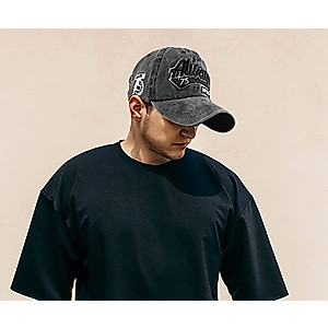 YULOONG Vintage Baseball Cap Cotton Sunhat Fashion Embroidery Always New York City Summer Outdoor Cap Unisex Black