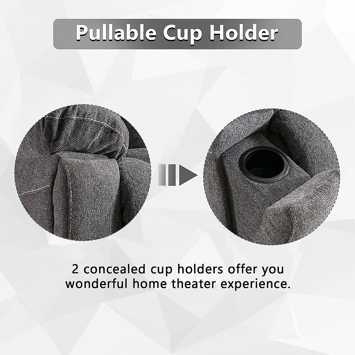 CANMOV Large Power Lift Recliner Chairs with Massage and Heat for Elderly Big People, Heavy Duty Motion Reclining Mechanism-Anti Skid Fabric Recliner Chair with 2 Concealed Cup Holders,Dark Gray