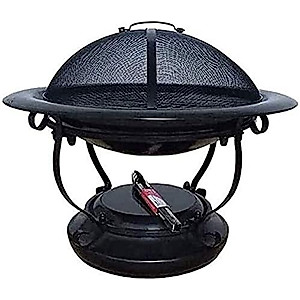LEAYAN Garden Fire Pit Portable Grill Barbecue Rack Outdoor Fire Pits Round Iron Brazier Charcoal Heating, Multi-Functional Elegant Black Square Outdoor Patio with Cover BBQ Cooking for Backyard, A