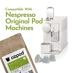 Ozpod Matcha Green Tea Pods for Nespresso Original, Compatible Nespresso Tea Pods, 100% Compostable and Biodegradable from Australia, 15 Single Serve Cups Creamy Matcha Tea