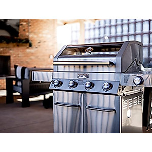 Monument Grills Larger Convertible 4-Burner Natural Gas Grill Stainless Steel Cabinet Style Propane Grills with Conversion Kit(2 Items)