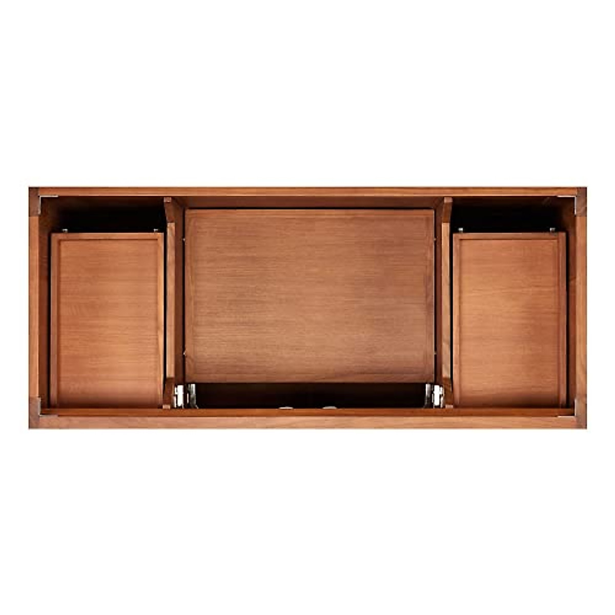 Signature Hardware 953674-48-UM-0 Simien 48" Single Vanity Set with Teak Cabinet, Quartz Vanity Top and Oval Undermount Sink