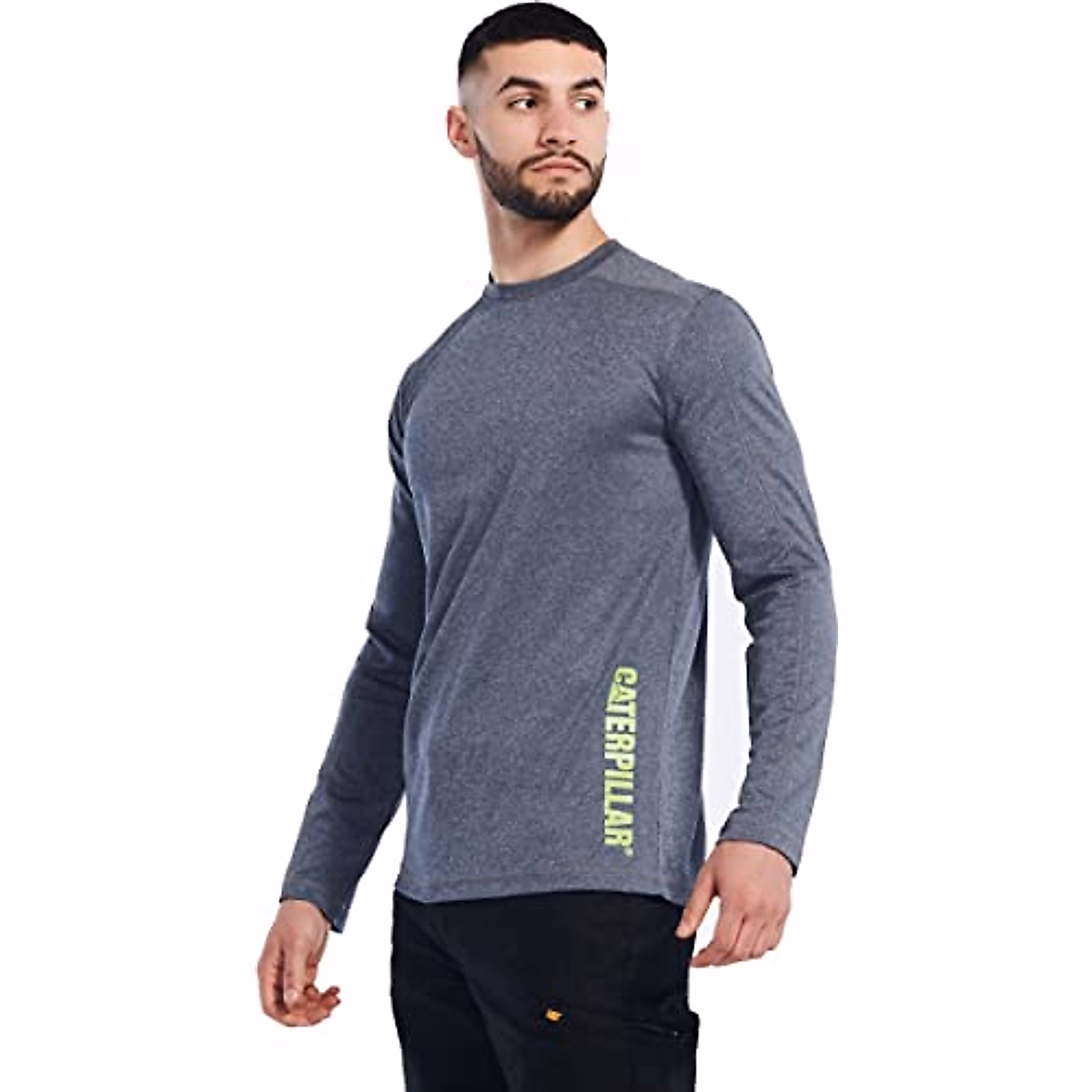 Caterpillar Men's Coolmax Long Sleeve T-Shirt, Eclipse Heather
