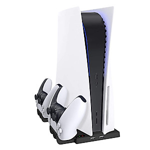 Vertical Stand PS5 Digital Edition and PS5 UHD Edition,SHINEZONE Charging Station for PS5 Controller Charging Station Dock with Dual Controller Charger Ports for PS5 DualSense
