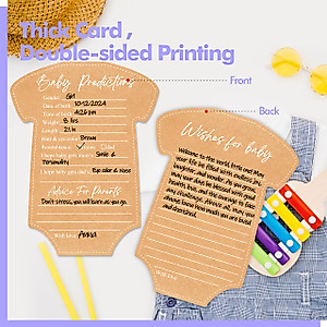 55PCS Baby Predictions, Double Sided Advice Cards Baby Shower Decorations Cards Wishes to Baby for Parents