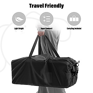 Lamberia Travel Crib, Portable Crib for Baby Lightweight Travel Bassinet with Comfortable Mattress and Carry Bag for Babies to Toddlers, Folding Portable Baby Playpen (Dark Grey)