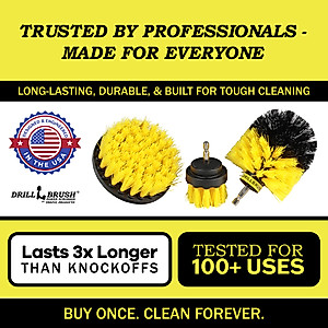 Drill Brush Attachment - Bathroom Surfaces Tub, Shower, Tile and Grout All Purpose Power Scrubber Cleaning Kit –Grout Drill Brush Set – Drill Brushes by Drill Brush Power Scrubber by Useful Products