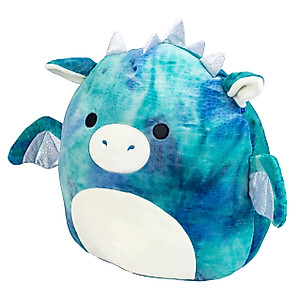 Squishmallows 14" Large Dominic The Blue Dragon - Officially Licensed Kellytoy Plush - Collectible Soft & Squishy Dragon Stuffed Animal Toy - Add to Your Squad - Gift for Kids, Girls & Boys - 14 Inch
