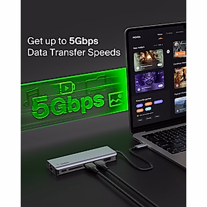 Belkin USB C Hub, 6-in-1 MultiPort Adapter Dock with 4K HDMI, USB-C 100W PD Pass-Through Charging, 2 x USB A, Gigabit Ethernet Ports and SD Slot for MacBook Pro, Air, iPad Pro, XPS and More