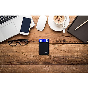 Modern Carry Elastic Minimal Card Holder, Minimalist Wallet for Men & Women, Credit Card & Business Card Holder, Slim Credit Card Wallet - Ultra Thin w/ 2 Card Slots (Black)