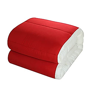 Chic Home 20 Mackenzie Complete Pieced Comforter Set, King, Red
