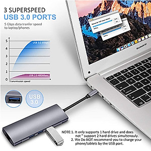 XUNMAIFHB Portable Docking Station,9-in-1 Type-C to 4KHDMI, RJ45, 3USB3.0, TF, SD, Audio, PD Multi-Function Adapter Fast Transmission
