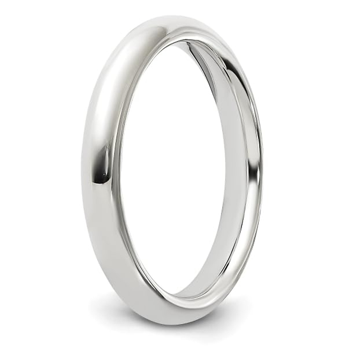 IceCarats 925 Sterling Silver 3mm Comfort Fit Plain Classic Wedding Band Ring Size 7.00
