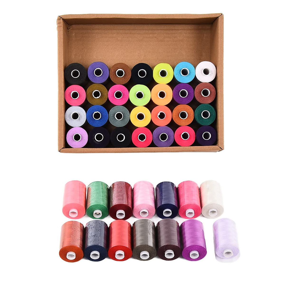 Sewing Spools Set, 42 Colors 1000 Yards Polyester Household Threads Set for Sewing Machine DIY Embroidery