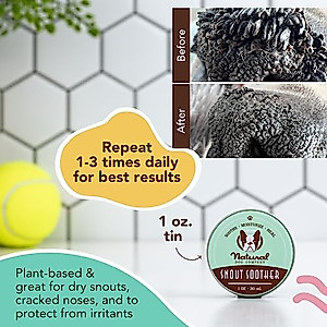 Natural Dog Company Snout Soother Dog Nose Balm, 1 oz. Tin, Dog Balm for Paws and Nose, Moisturizes & Soothes Dry Cracked Noses, Plant Based Nose Cream for Dogs