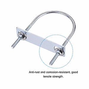 METALLIXITY U Bolts 2 Sets (M6x70x120mm), Round U Bolt Steel with Accessories - for Construction, Pipe
