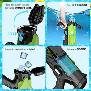 VATOS 2 Pack Electric Water Guns for Kids Adults, Auto Squirt Guns Range up to 32 FT + 1000CC High Capacity,Motorized Electric Water Guns Toys for Summer Outdoor Swimming Pool Beach Water Fighting