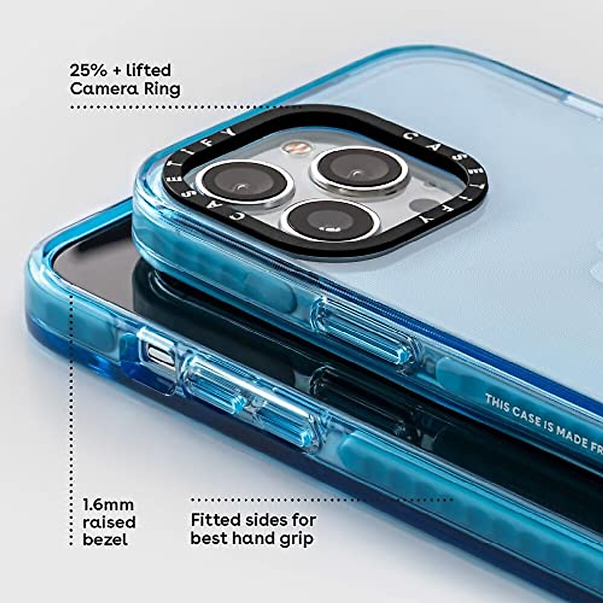 CASETiFY Impact Case for iPhone 13 Pro Max Compatible with Magsafe - White/Black Colorblock - Clear Black