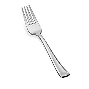 Plastic Silverware Set- Silver Flatware Set- Heavy Duty Cutlery Set - Bulk Combo Value Pack 160 count 40 Knives 80 Forks 40 Spoons Party Supplies - Tepco Settings