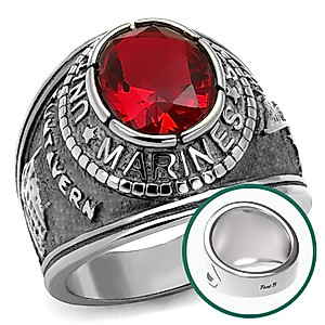 YVO Customizable Marines Ring - Free Engraving Included - Stainless Steel - Size 13